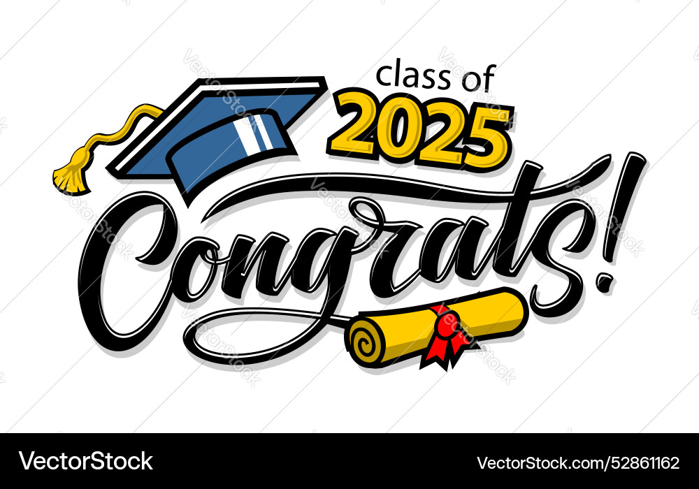 Congratulations graduates editable template Vector Image