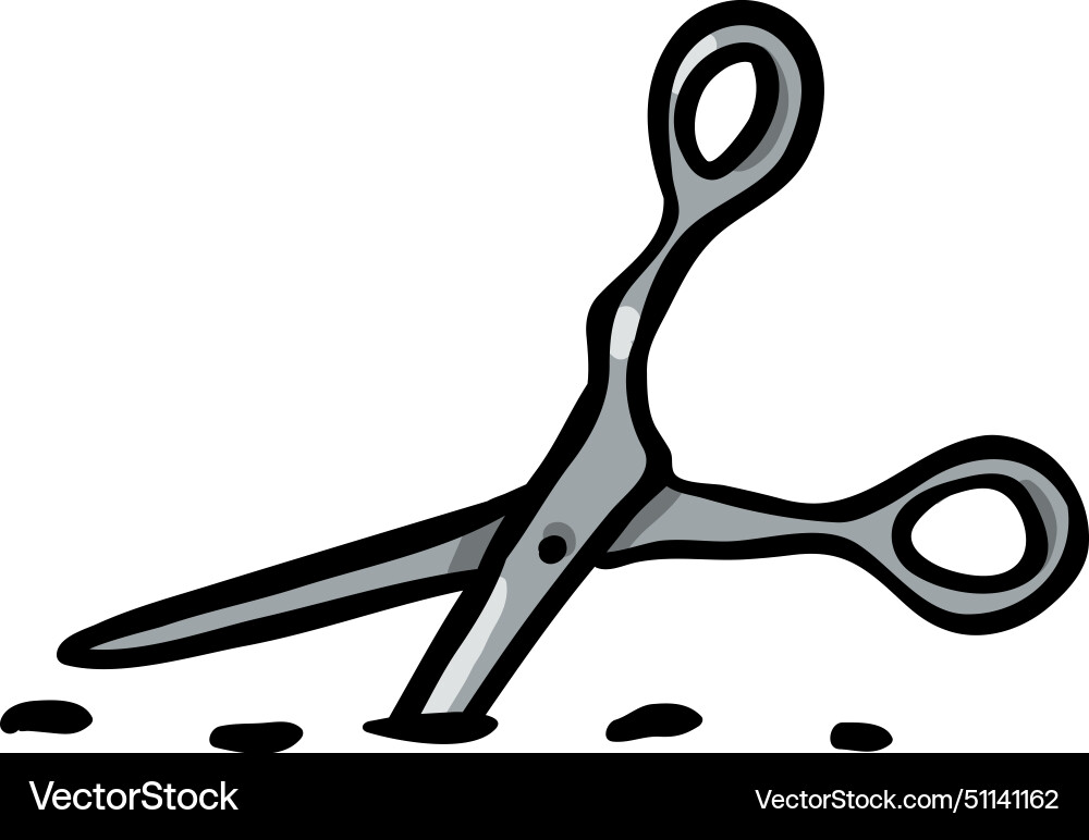 Cut line - hand drawn doodle icon Royalty Free Vector Image