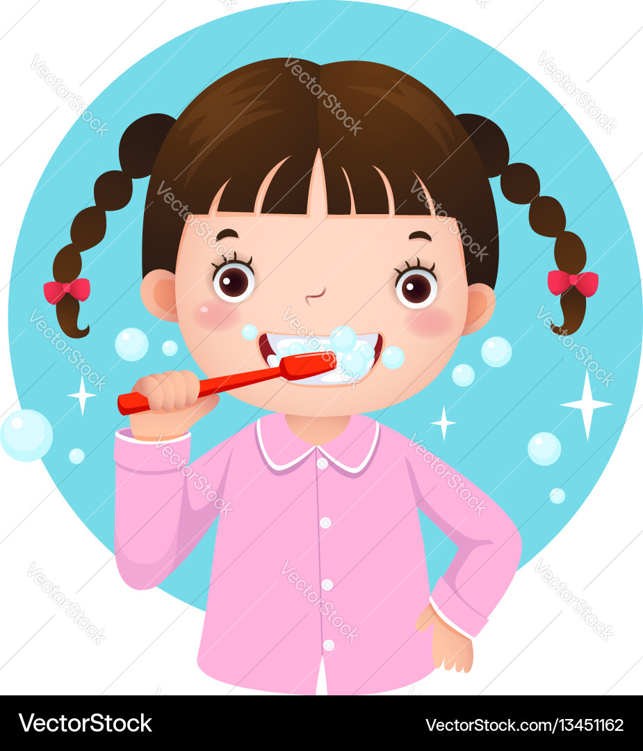 Clipart Girl Brushing Teeth Clip Art Girl Brushing Teeth Stock