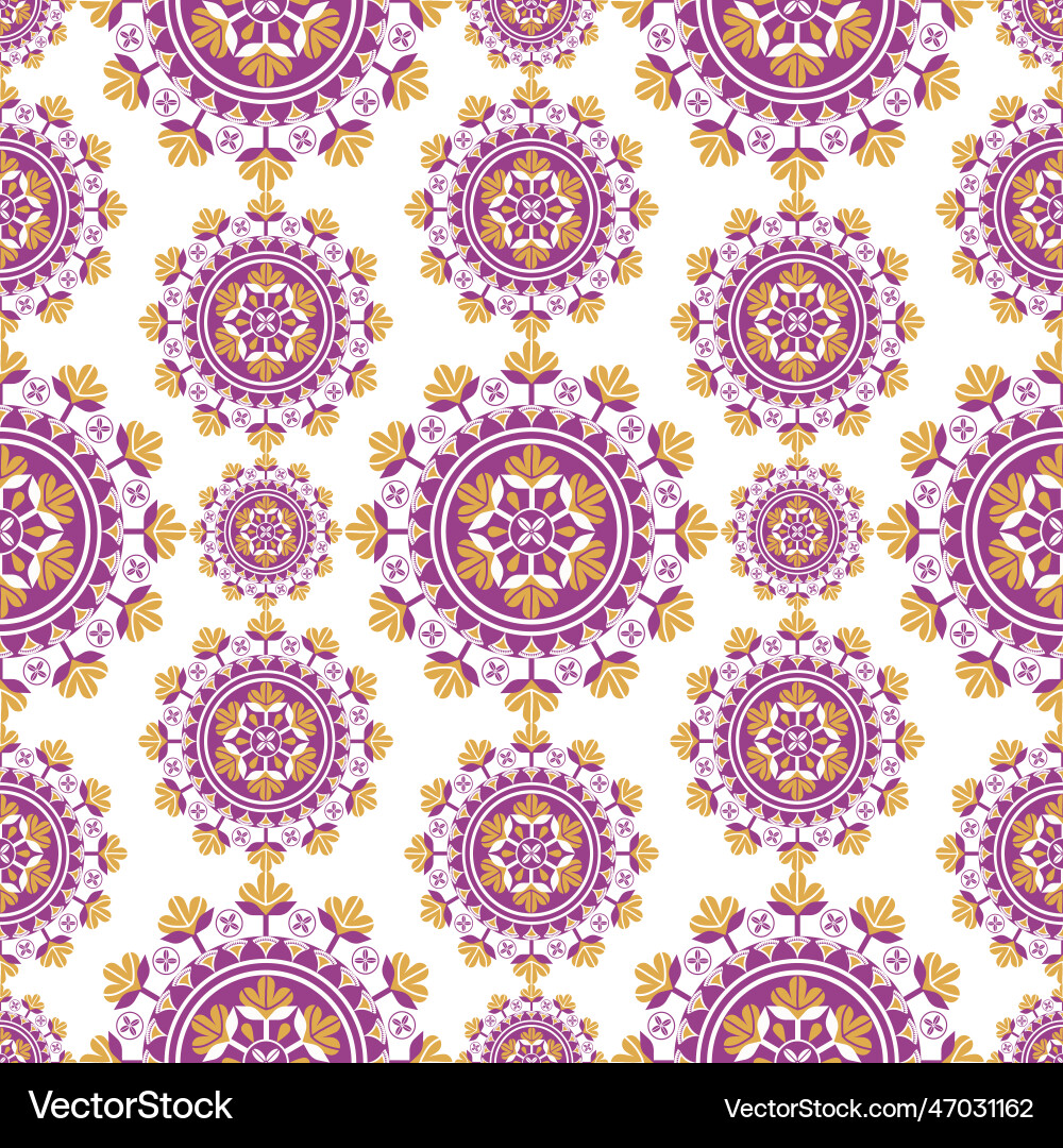 Ethnic geometric circle flower pattern Royalty Free Vector