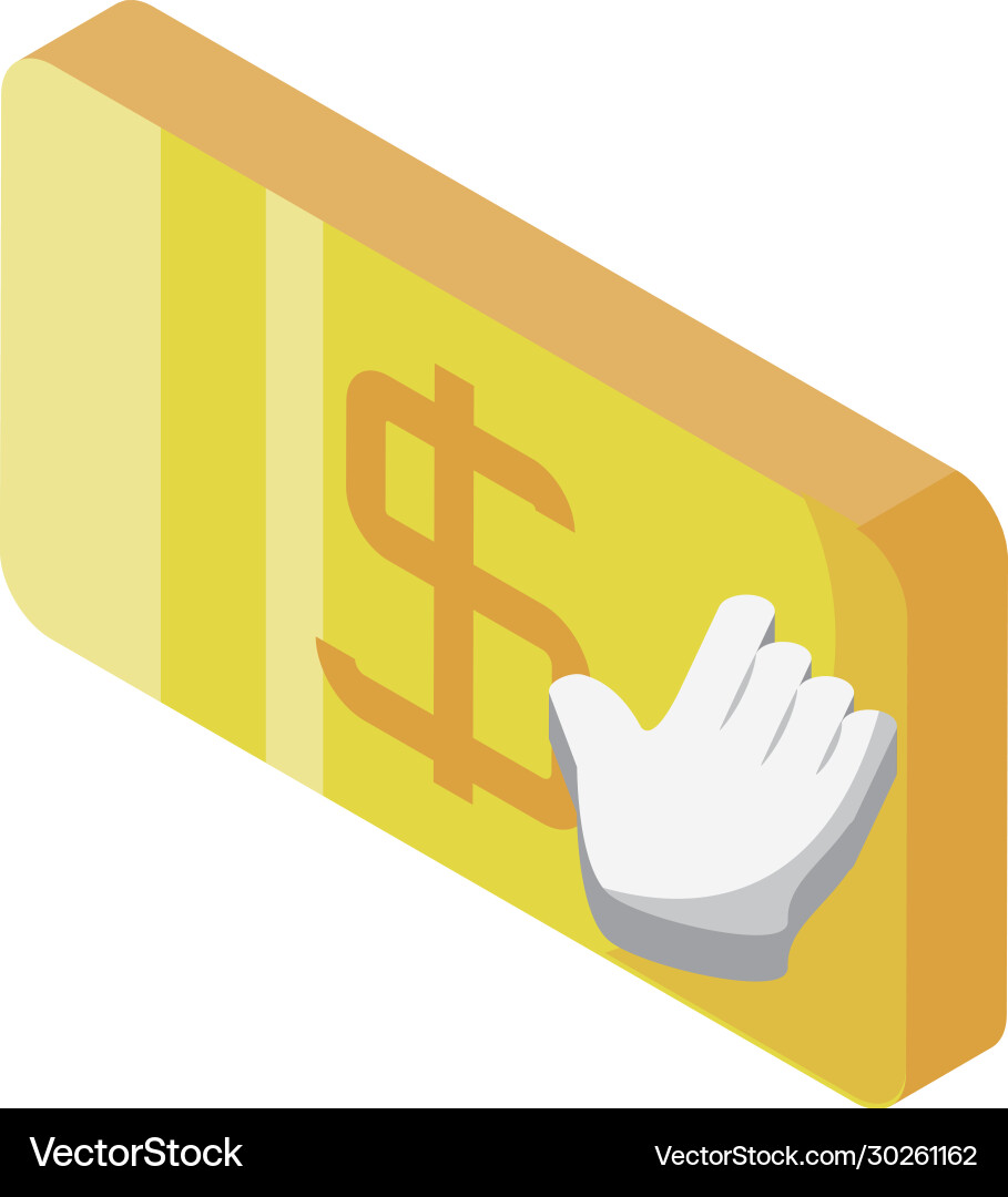 Golden money with cursor on white background Vector Image