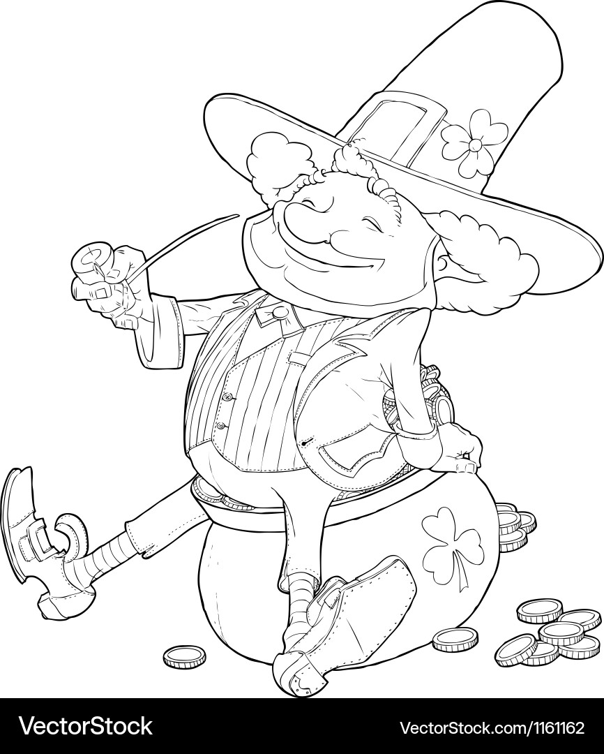 Leprechaun Smoking Pipe Royalty Free Vector Image