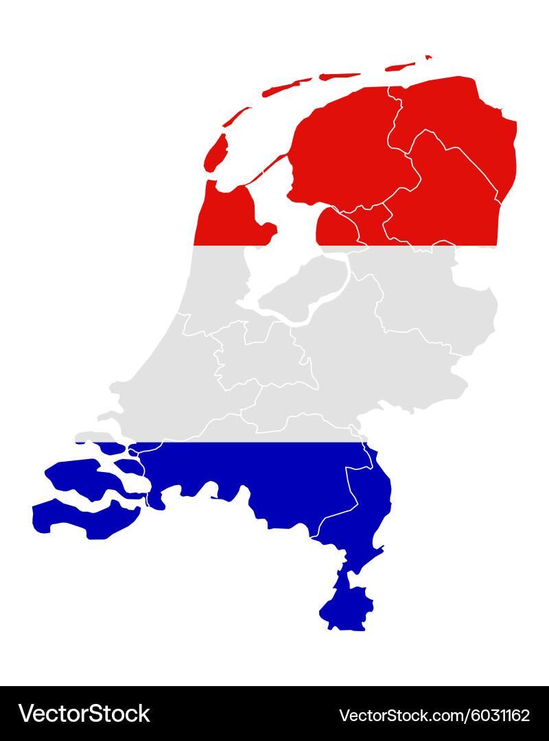 Map and flag of the netherlands Royalty Free Vector Image