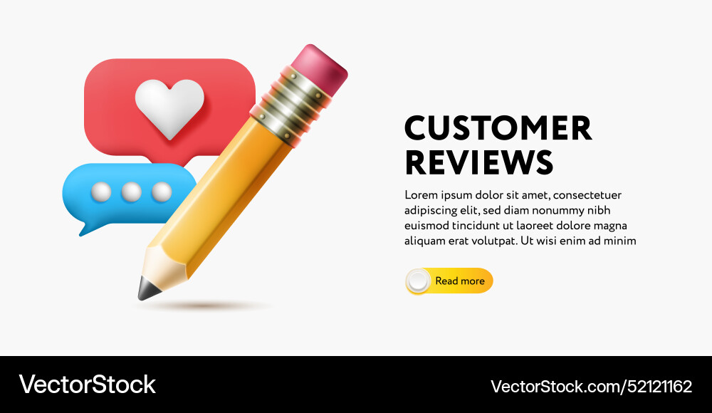 Online feedback pencil with like customer review Vector Image
