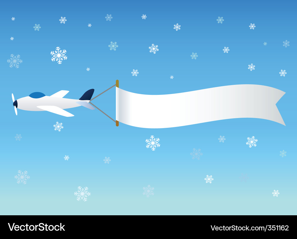 Plane with blank message Royalty Free Vector Image