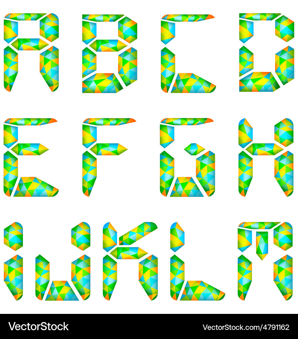 Polygon font Royalty Free Vector Image - VectorStock