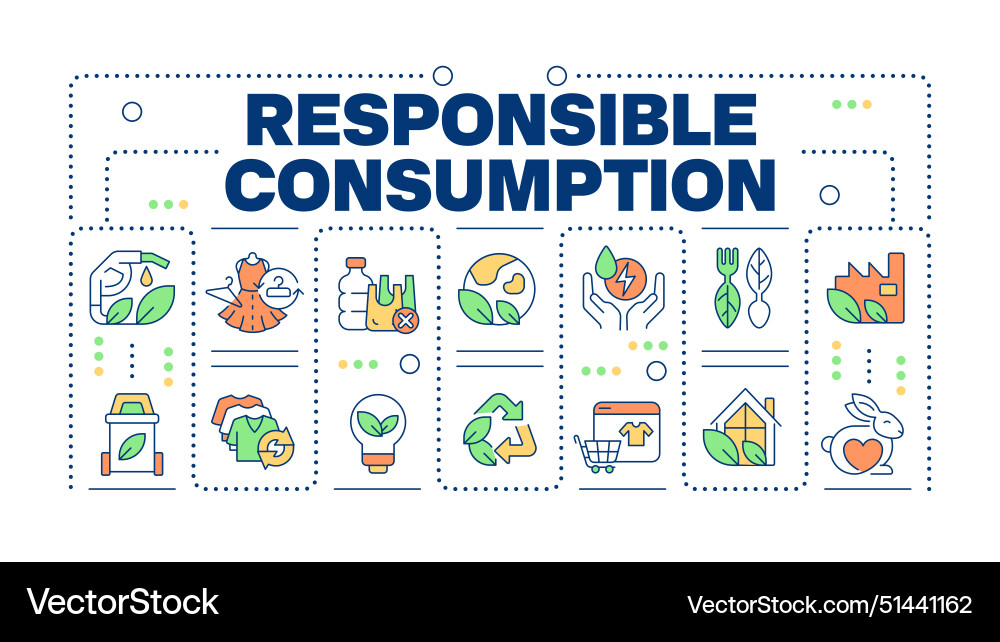 Responsible consumption word concept isolated Vector Image