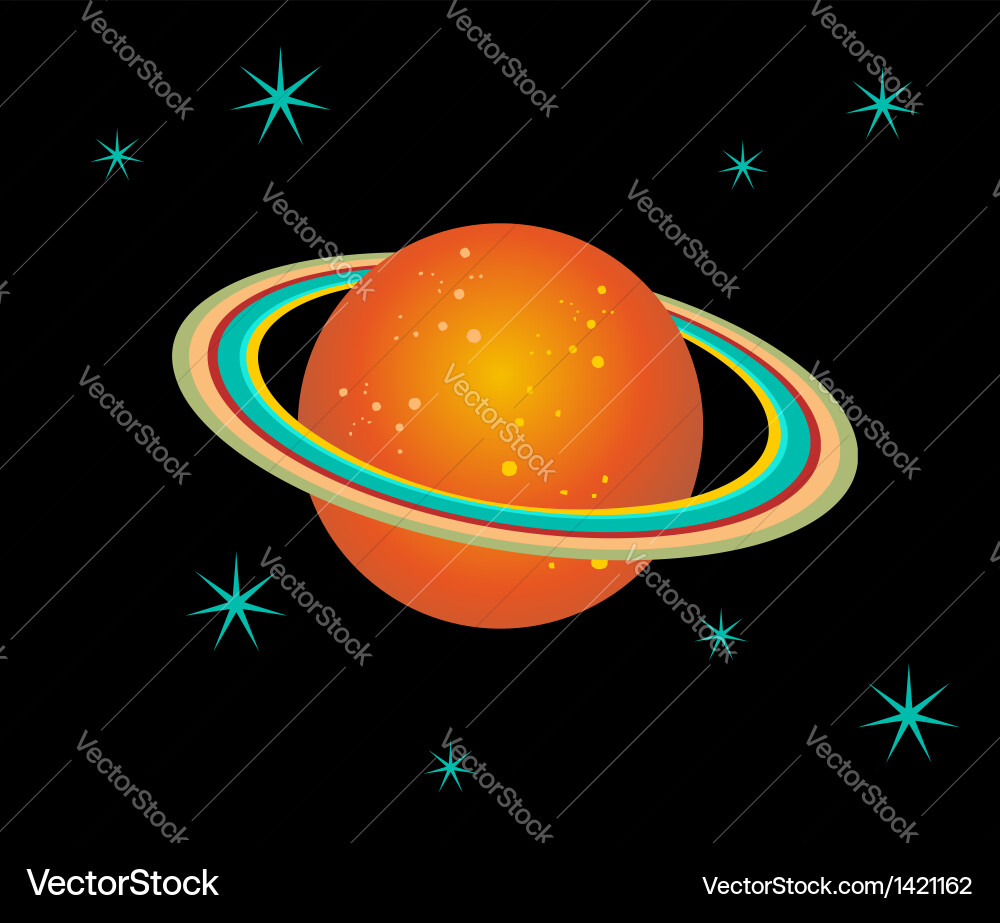 Saturn Planet with Rings Royalty Free Vector Image