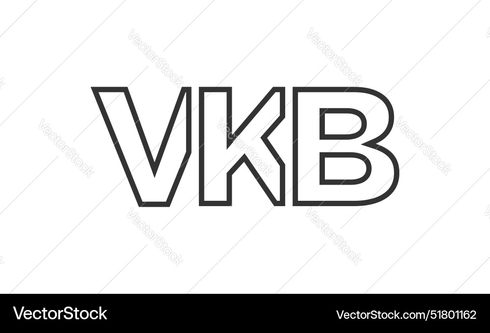 Vkb logo design template with strong and modern Vector Image