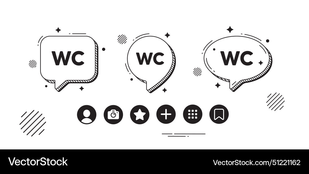 Wc tag restroom or toilet icon speech bubble Vector Image
