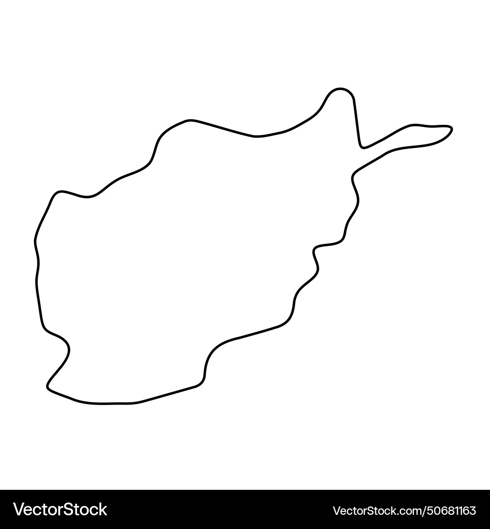 Afghanistan simplified outline map Royalty Free Vector Image