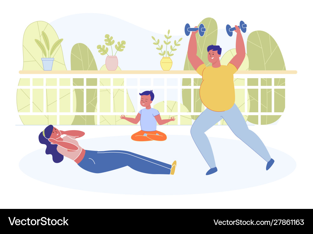 Informational flyer parents training with child Vector Image