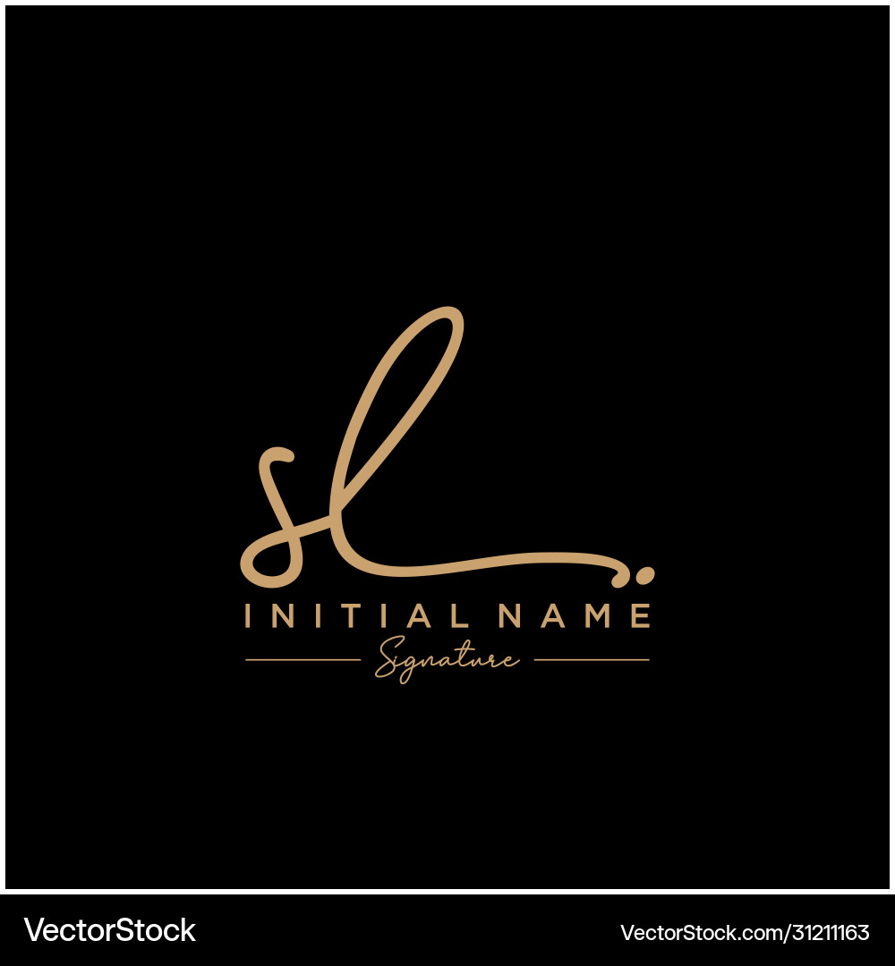 Letter sl signature logo template Royalty Free Vector Image
