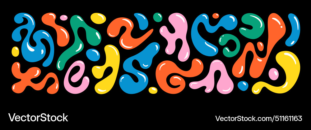 Liquid abstract organic blob shapes flat Vector Image