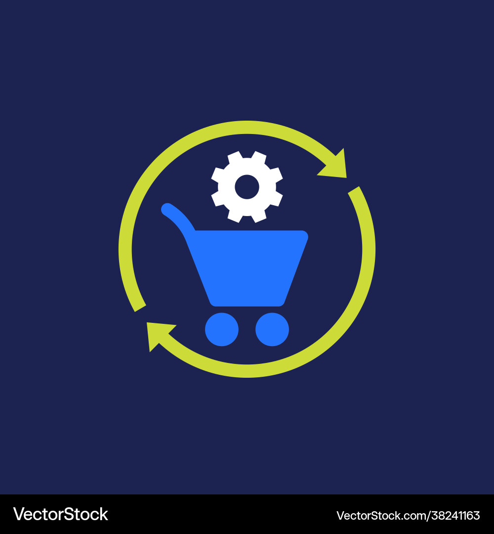 Order processing or procurement icon flat Vector Image