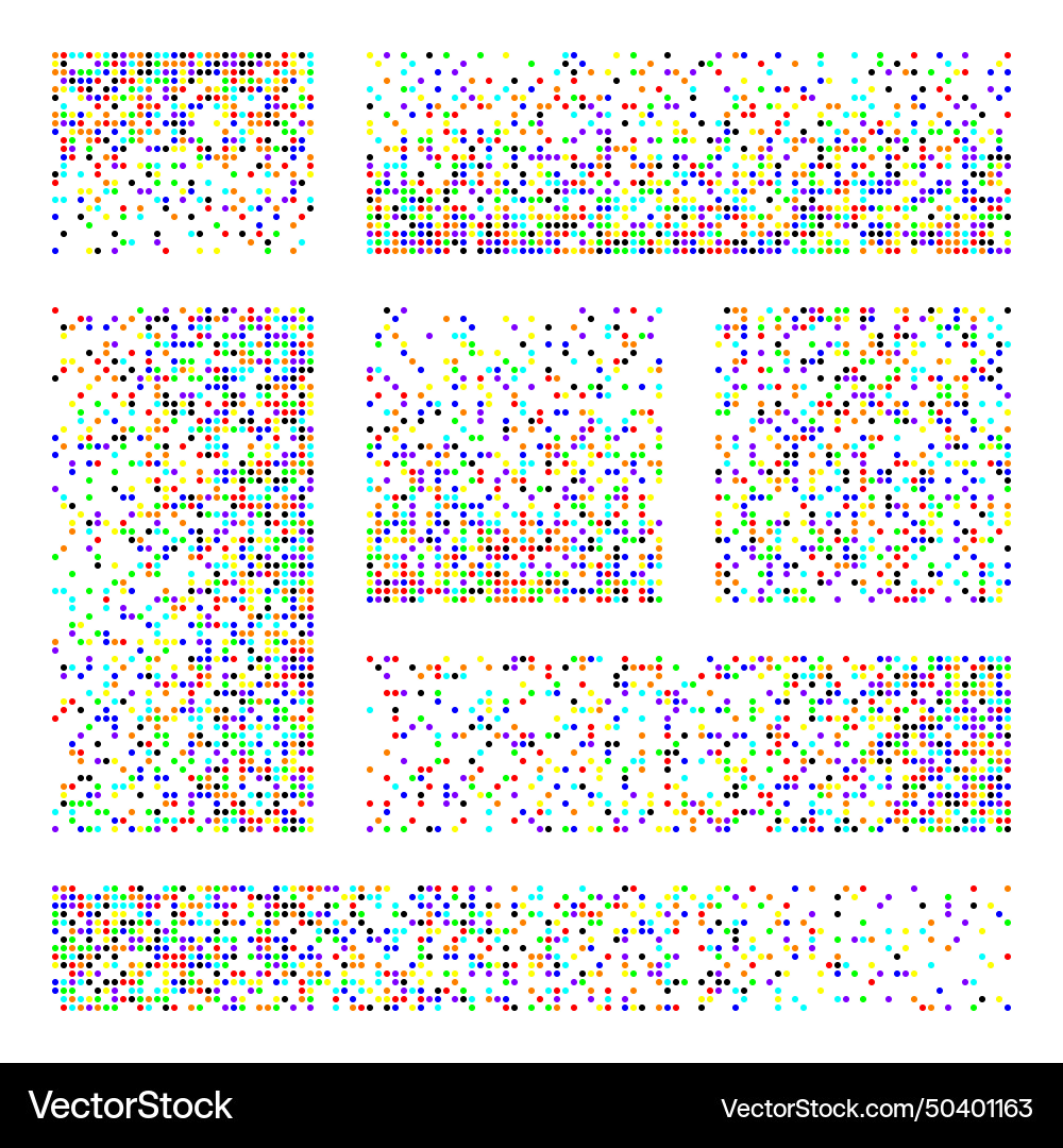 Pixel disintegration decay effect various Vector Image