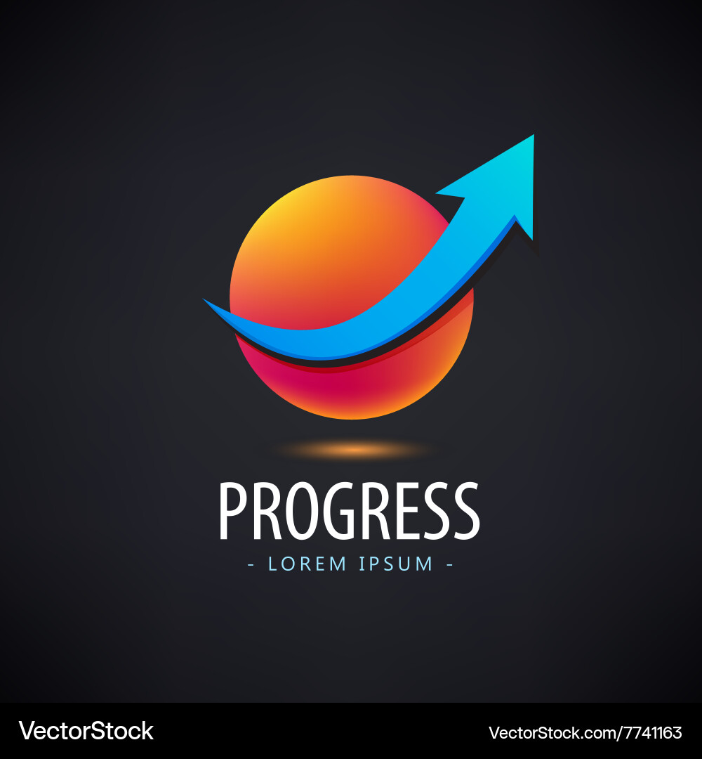 Progress logo growth financial Royalty Free Vector Image