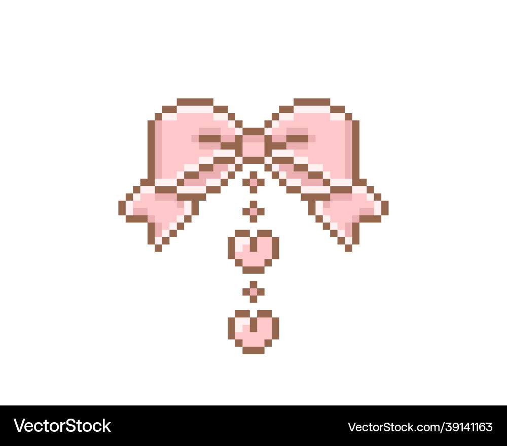 Ribbon pixels for 8 bit game assets cross stitch Vector Image