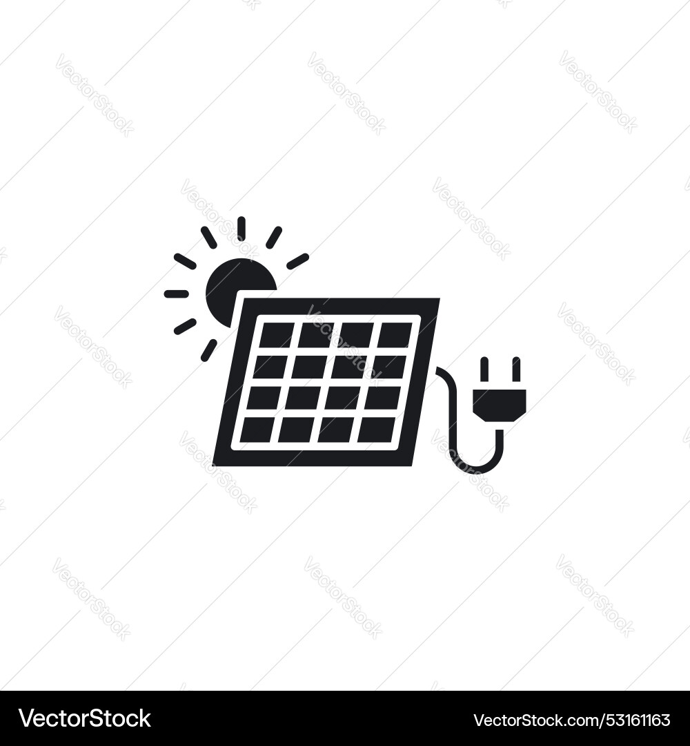Solar panel icon symbol on white background Vector Image