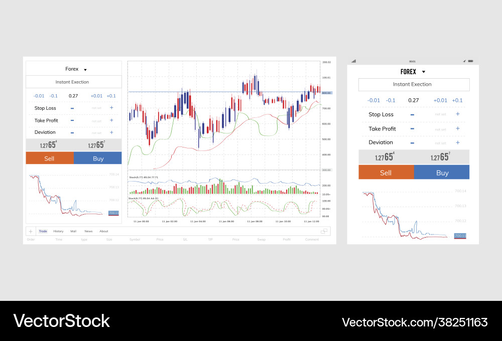 Stock Market Trading Graph Royalty Free Vector Image