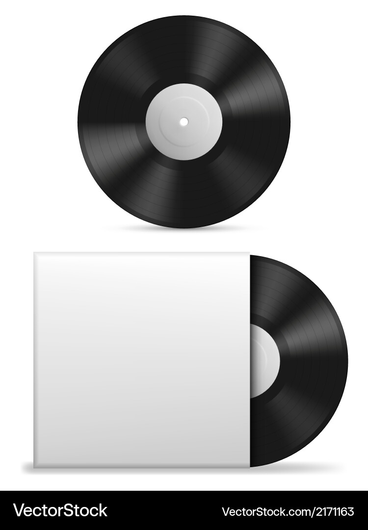 Vinyl Record in Paper Case Royalty Free Vector Image