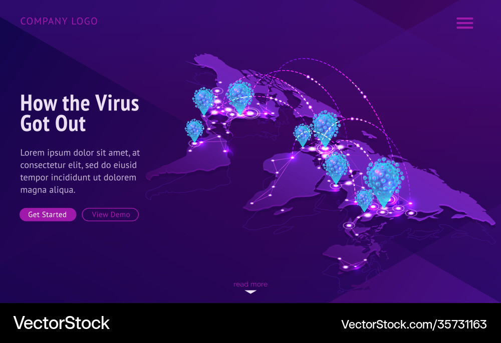 World map showing contagious disease spread Vector Image