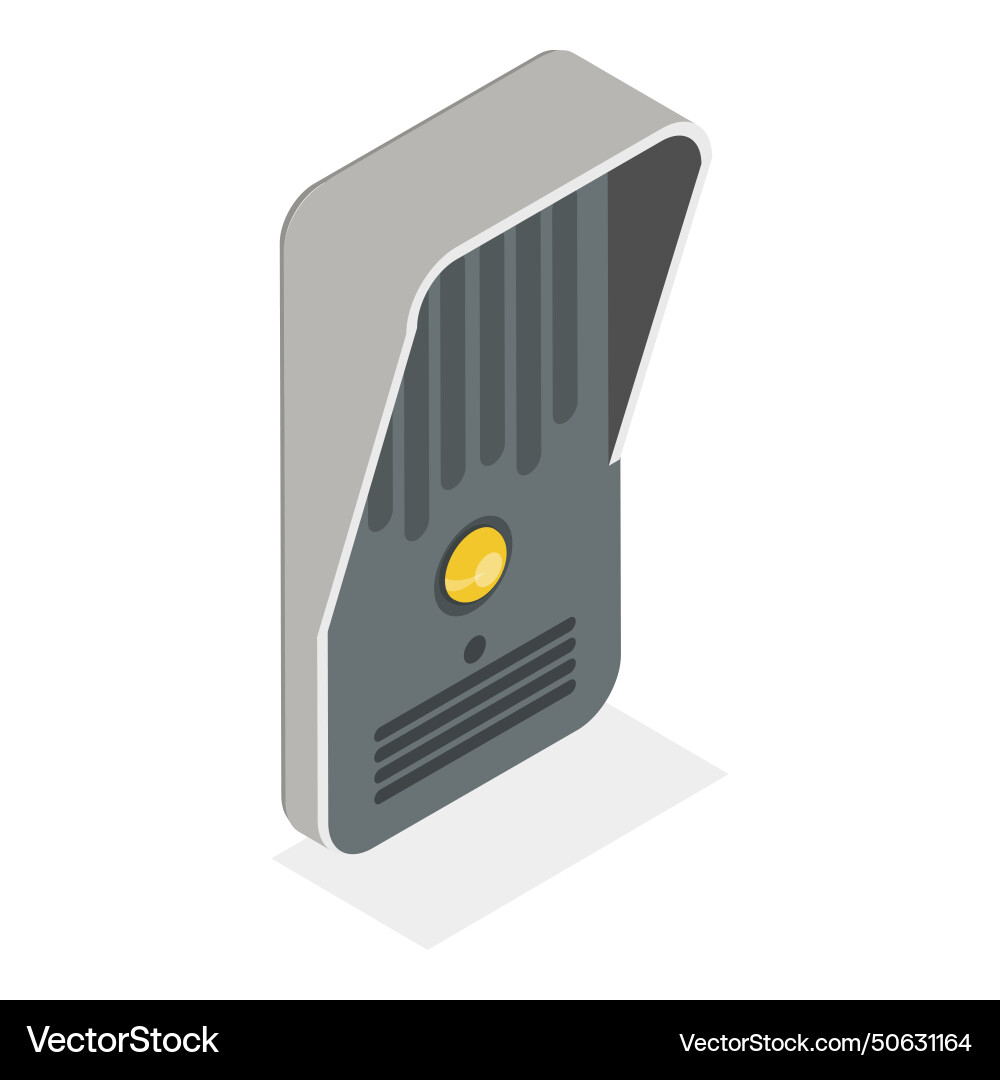 3d isometric flat set of intercom equipment Vector Image
