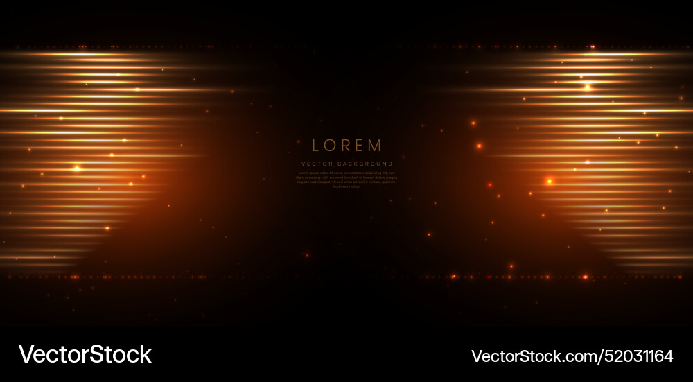 Abstract luxury golden lighting effect on black Vector Image