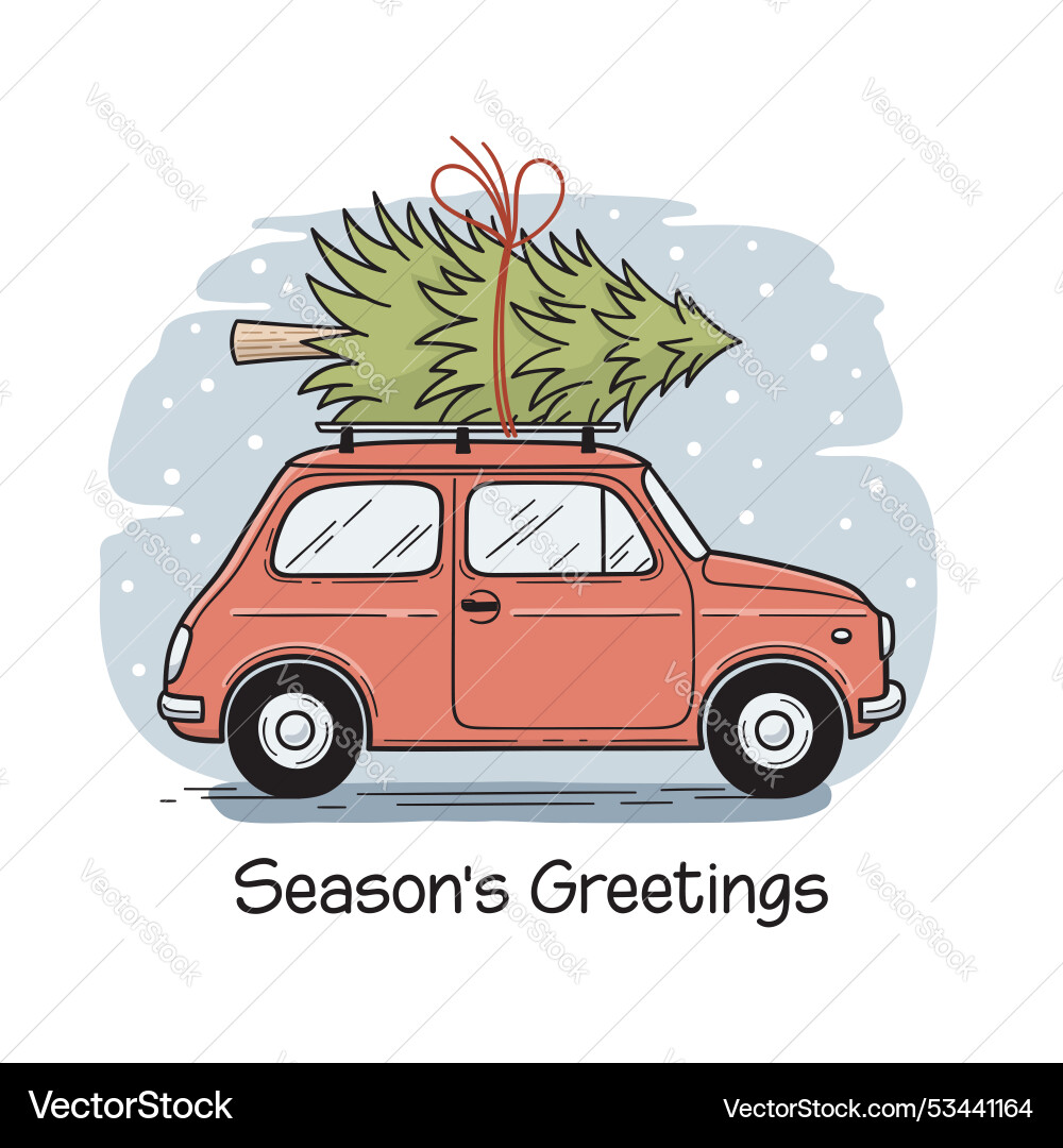Christmas car Royalty Free Vector Image - VectorStock