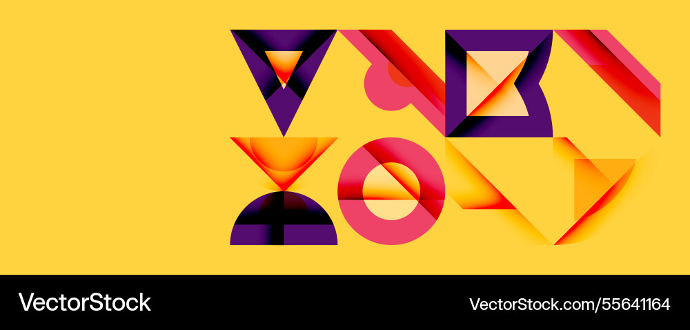 Circles squares lines abstract background Vector Image