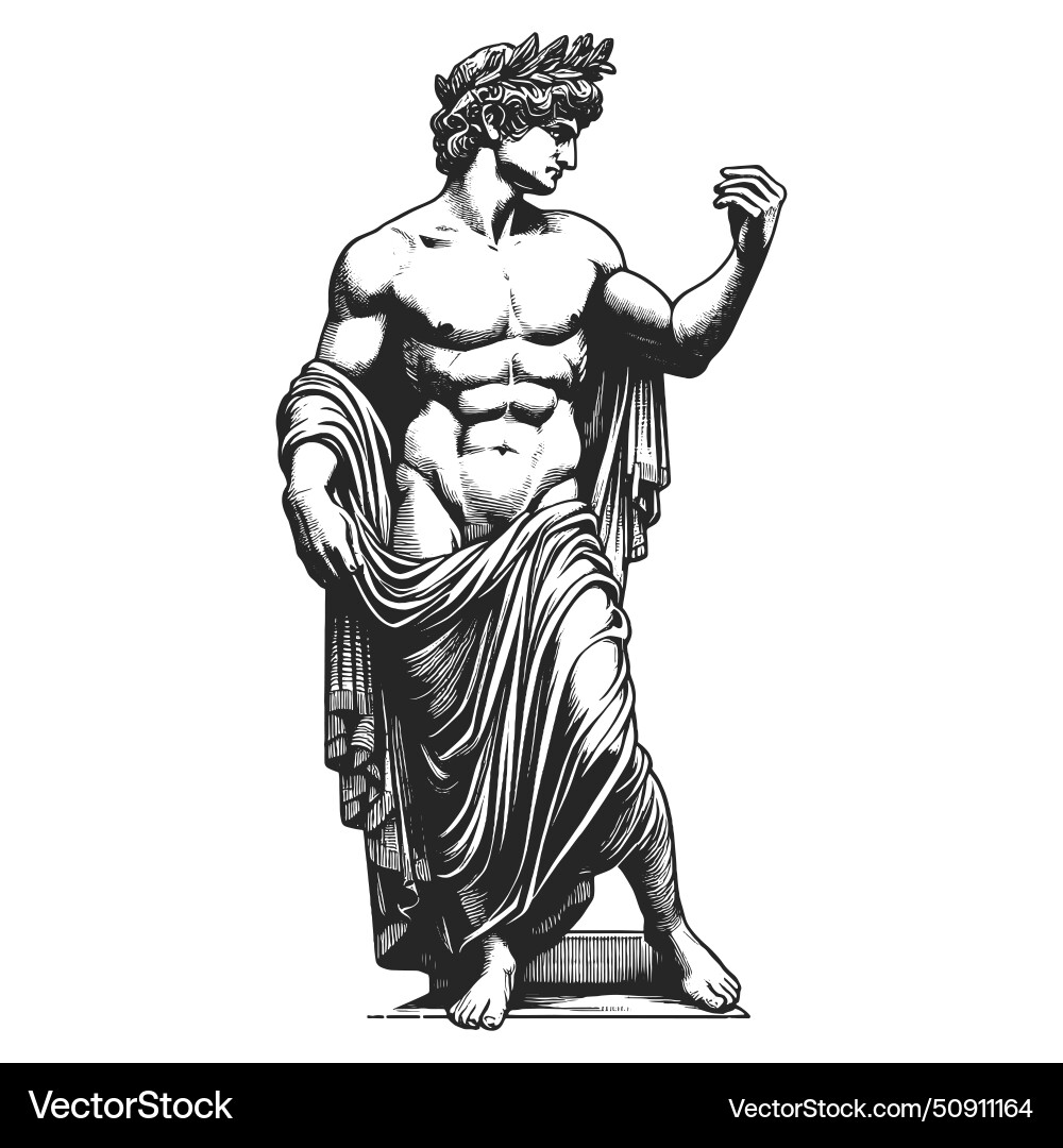 Classic greek statue engraving Royalty Free Vector Image