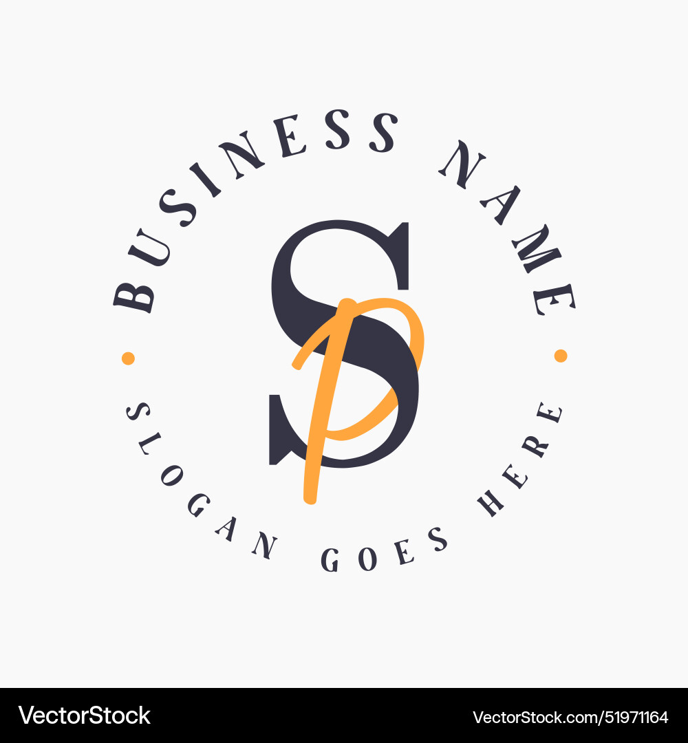 Elegant letter sp initials logo for corporate Vector Image