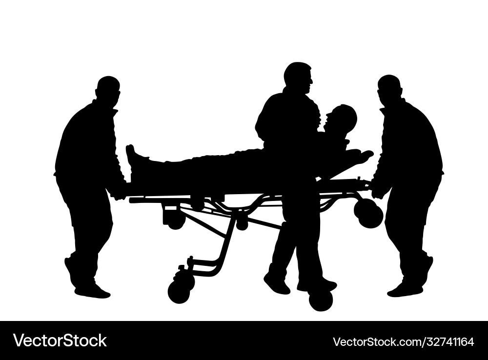 First aid crew help injured person after accident Vector Image