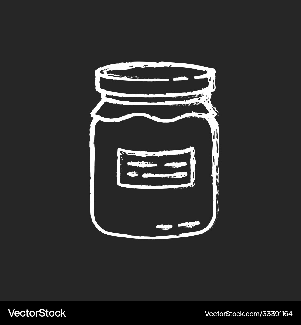 Glass Jar Icon - White on Black Royalty Free Vector Image