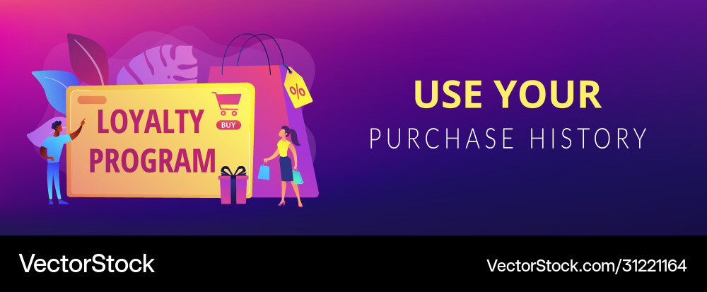 Loyalty program concept banner header Royalty Free Vector