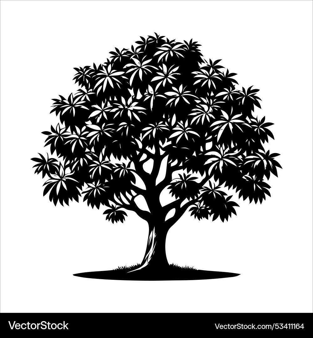 Mango tree art Royalty Free Vector Image - VectorStock