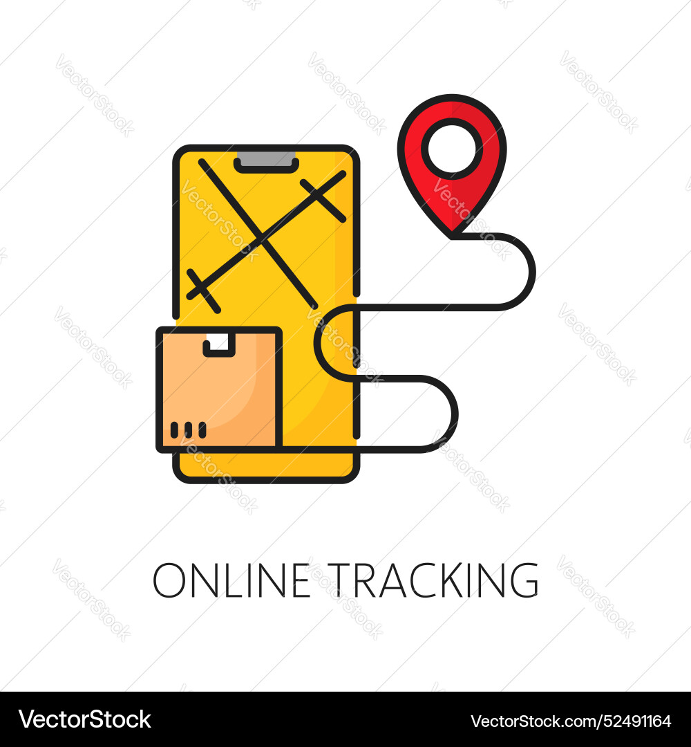 Online tracking color line icon cargo service Vector Image