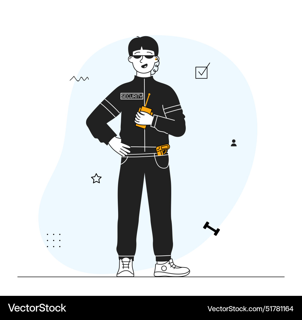 Security man concept young guy in sunglasses Vector Image