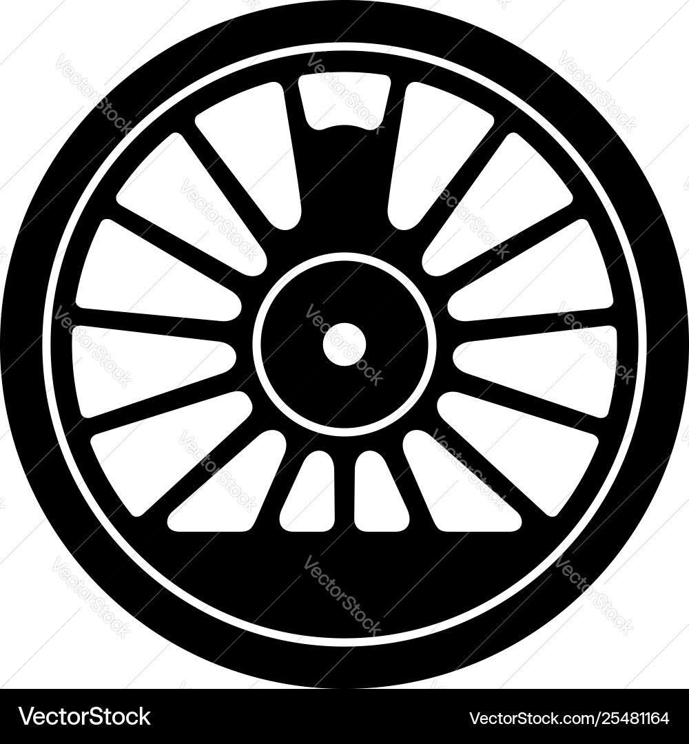 Steam locomotive train wheel Royalty Free Vector Image