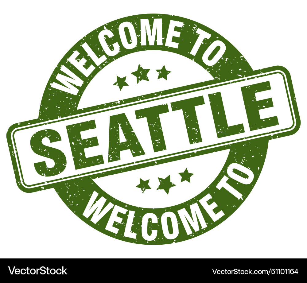 Welcome to seattle stamp round sign Royalty Free Vector