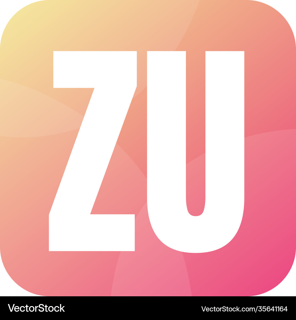 Zu letter logo design with simple style Royalty Free Vector