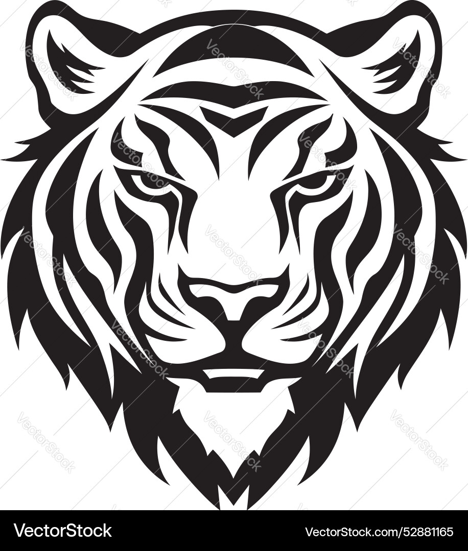 Black tiger roar emblem regal panthera symbol Vector Image