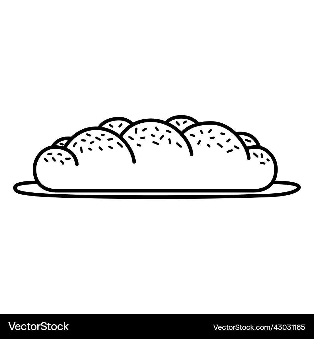Challah bread stroke Royalty Free Vector Image