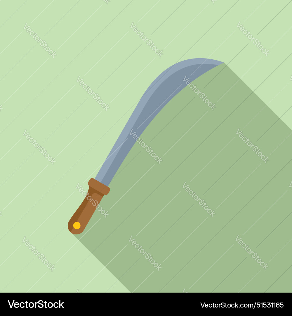 Curved gardener tool with wooden handle Royalty Free Vector