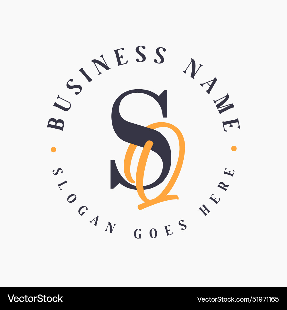 Elegant letter sq initials logo for corporate Vector Image
