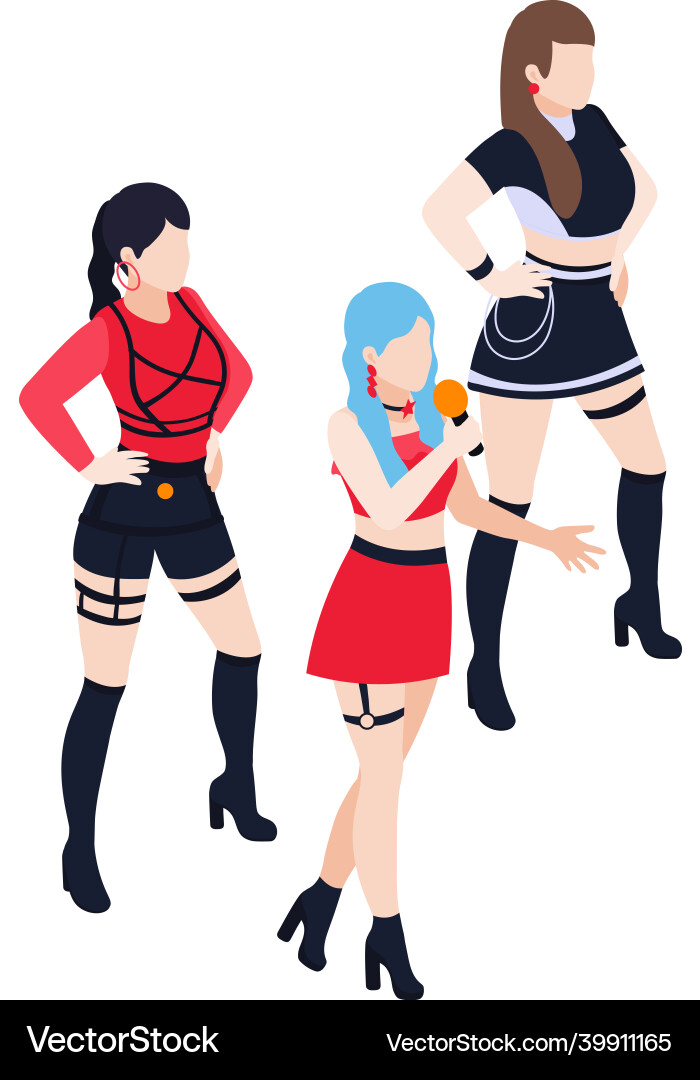Girl music band Royalty Free Vector Image - VectorStock