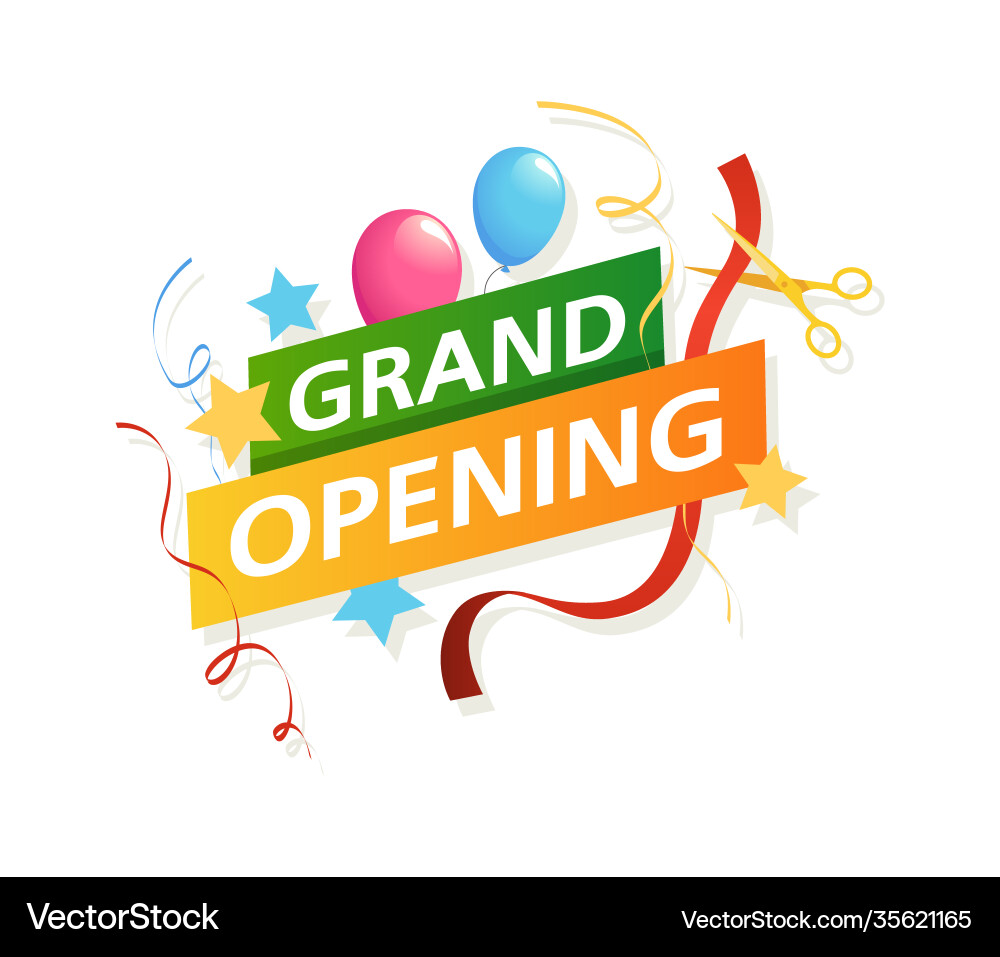Grand Opening Promo Banner Royalty Free Vector Image