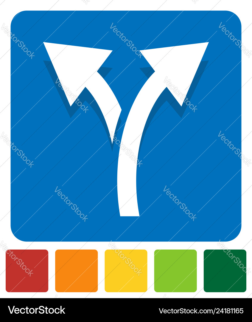 Icon with 2 way arrow branch diversion Royalty Free Vector