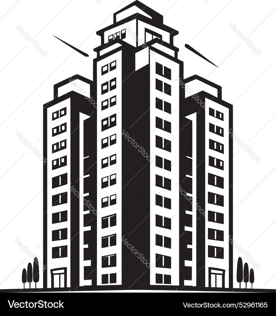 Metropolis urban elevation multifloor cityscape Vector Image