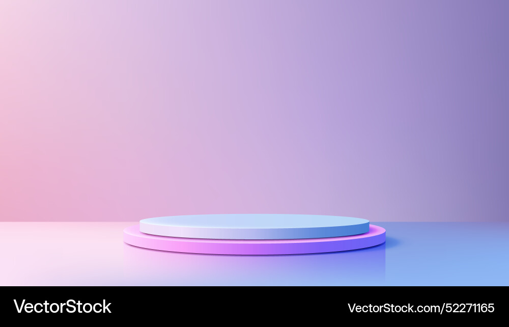 Minimalist 3d scene with circular platforms Vector Image
